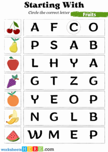 Find The Fruits That Starts Beginning With The Correct Letter For ...