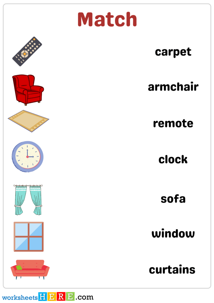 General Objects Matching Activity, Matching Objects Worksheets For ...