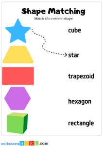 Shape and Words Matching Activity For Kids, Kindergarten - 3 ...