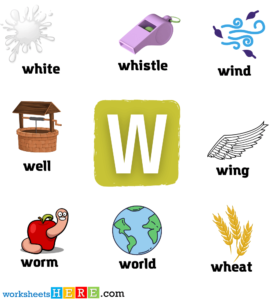 Start with Letter W Words with Pictures, Alphabets W Vocabulary with ...