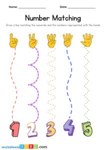Numbers Matching, Tracing Lines Activity PDF Worksheets For ...