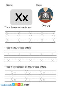 Trace The Uppercase and Lowercase Alphabets Letter X PDF Worksheet For ...