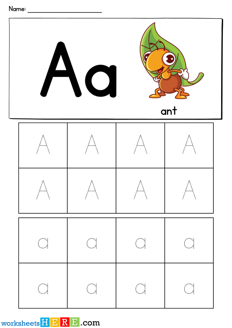 Letter A Tracing Printable PDF Worksheet For Kindergarten Students ...