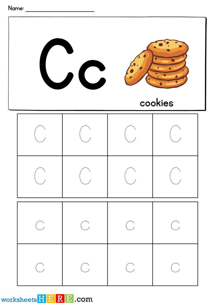 Letter C Tracing Printable PDF Worksheet For Kindergarten Students ...