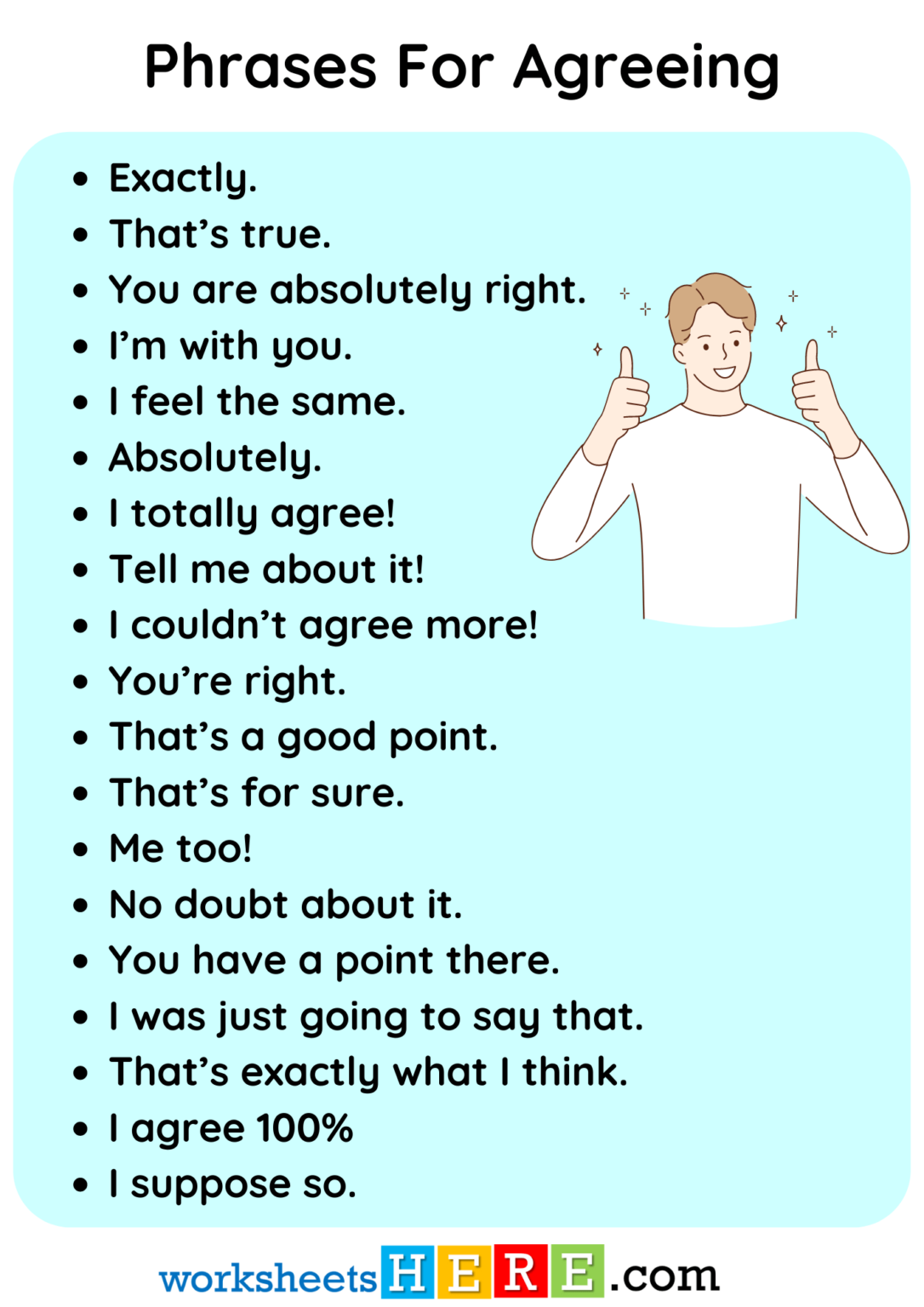 Phrases For Agreeing Examples PDF Worksheet For Students ...