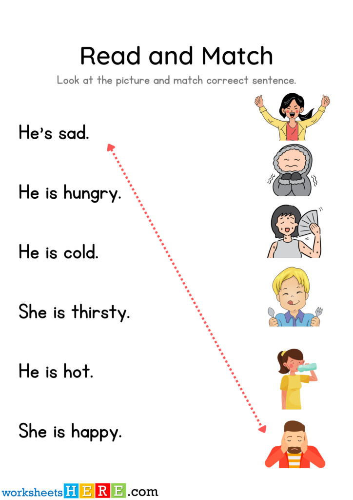 Read and Match, Pictures and Words Matching Activity Printable PDF ...