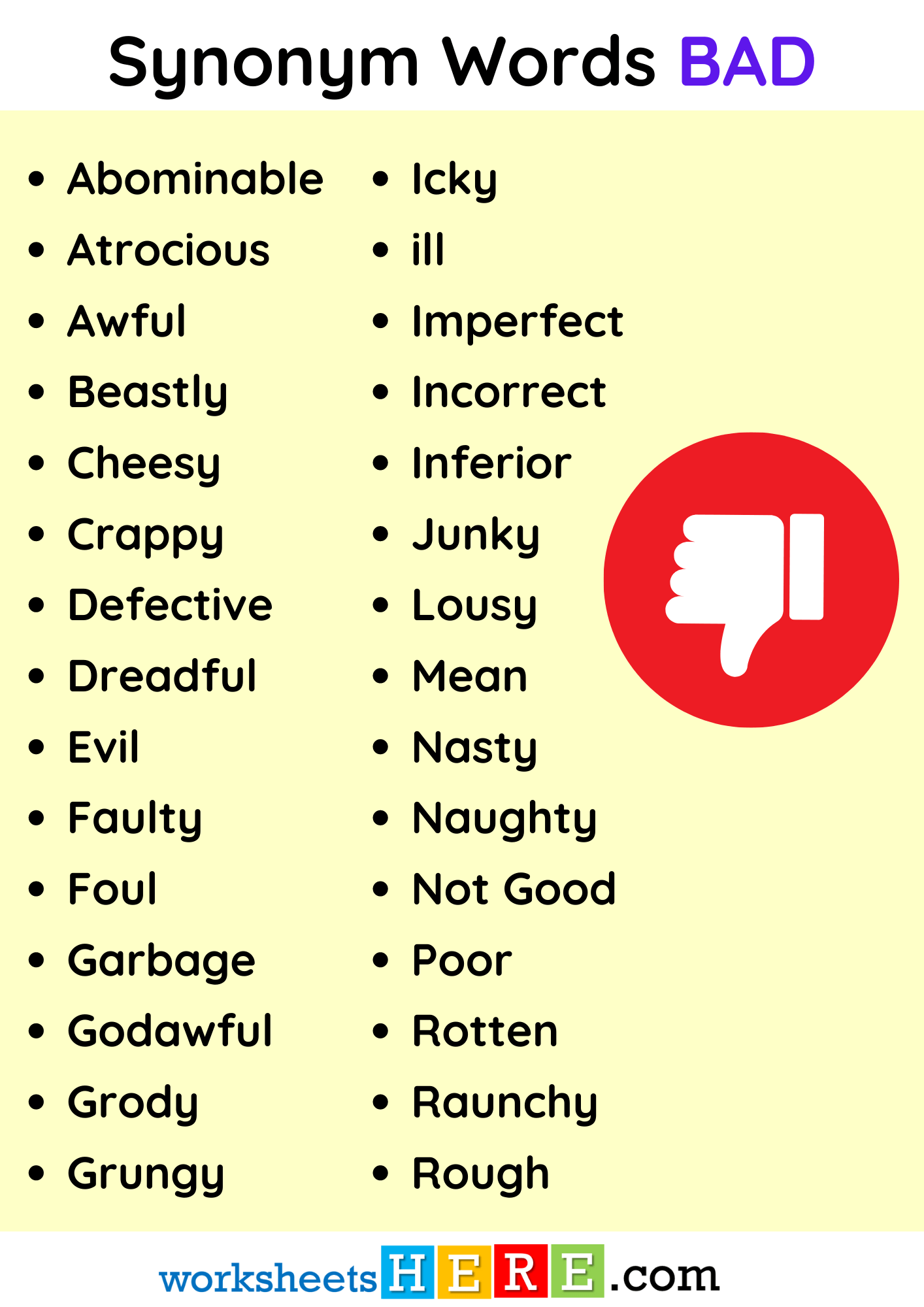 Synonym Bad Behavior Synonym Bad Behavior