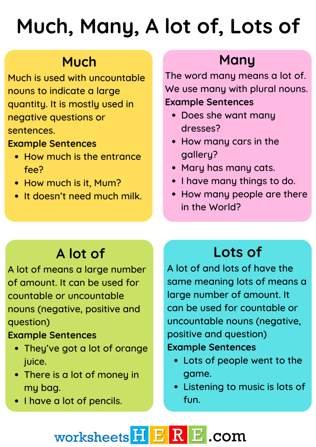 Using Much Many A Lot Of Lots Of Definition And Example Sentences Using Much Many A Lot Of Lots Of Definition And Example Sentences