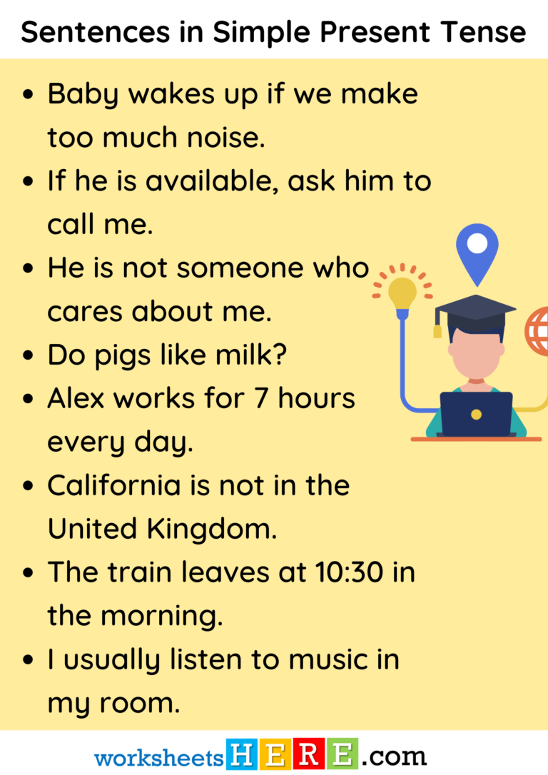 Sentences in Simple Present Tense in English PDF Worksheet For Students ...